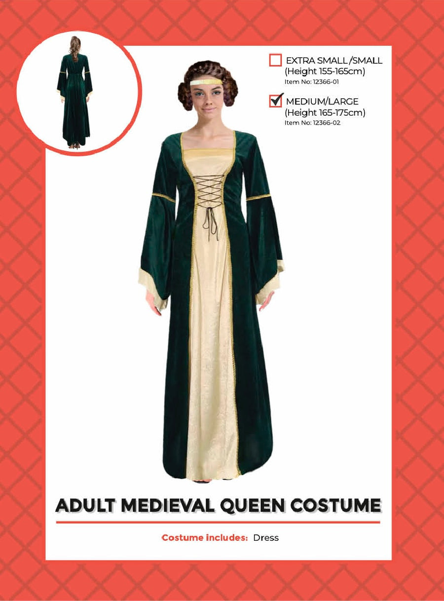 Adult Medieval Queen Costume – Sydney Costume Shop