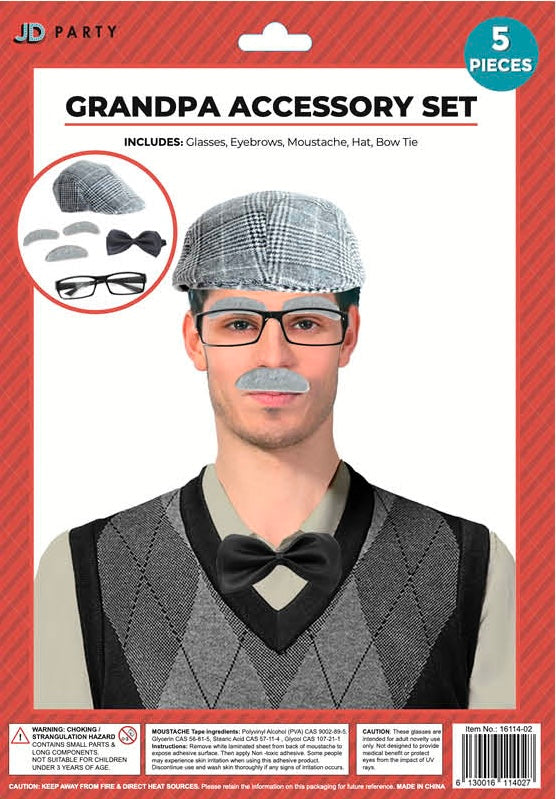 Grandpa Grey Instant Old Man Set Kit – Sydney Costume Shop