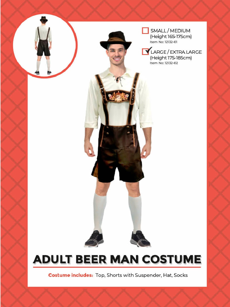 Adult Brown Beer Man Costume – Sydney Costume Shop