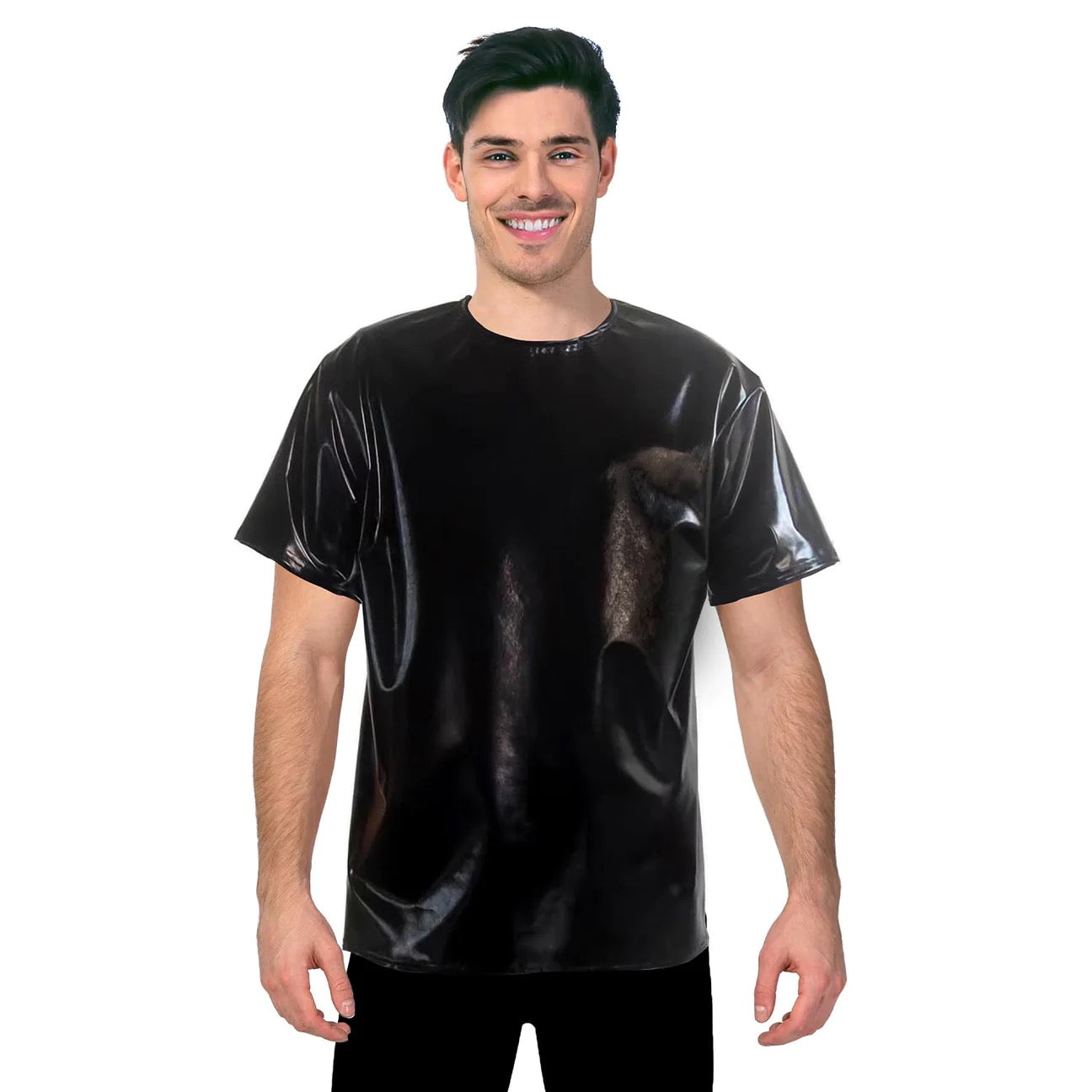 Adult Metallic Black T-shirt Top – Sydney Costume Shop