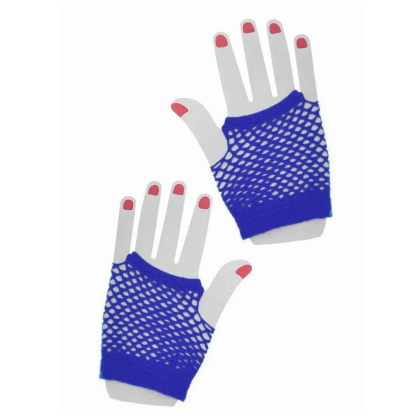 Blue Fishnet Gloves – Sydney Costume Shop