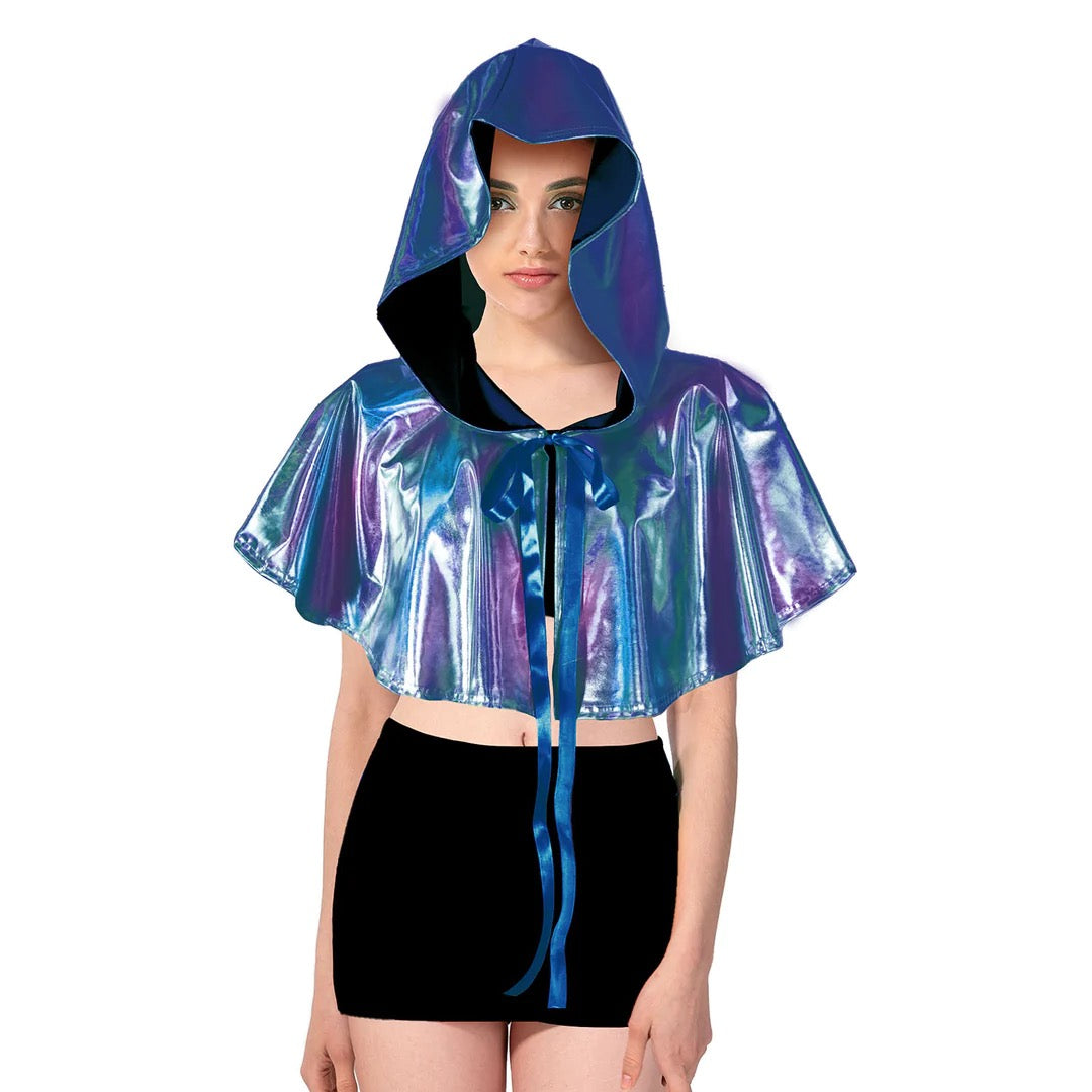 Metallic Hooded Cape - Blue / Purple – Sydney Costume Shop