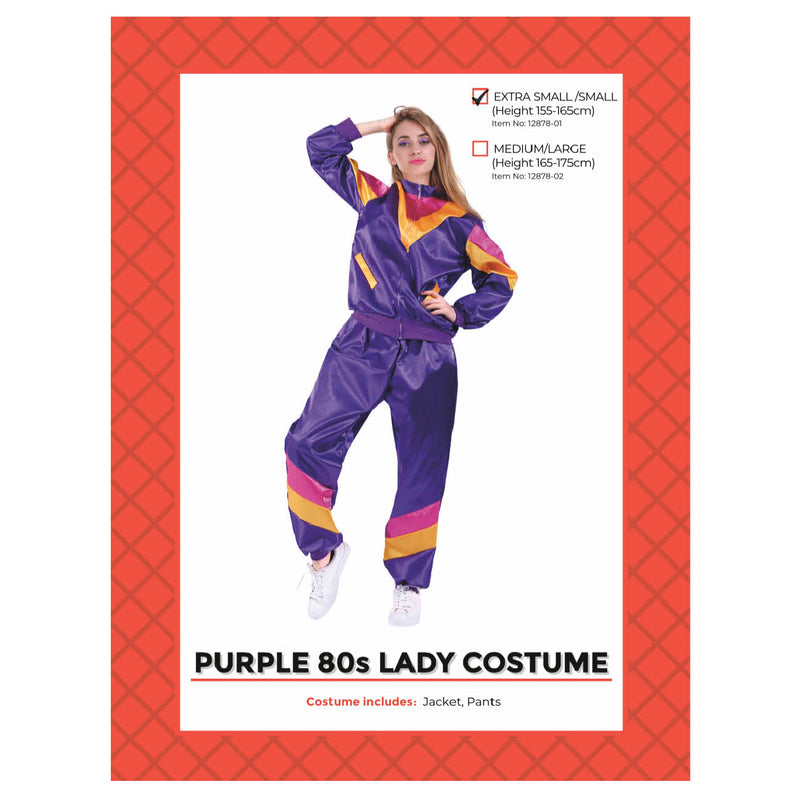 Adult 80s Womens Purple Shellsuit Costume – Sydney Costume Shop