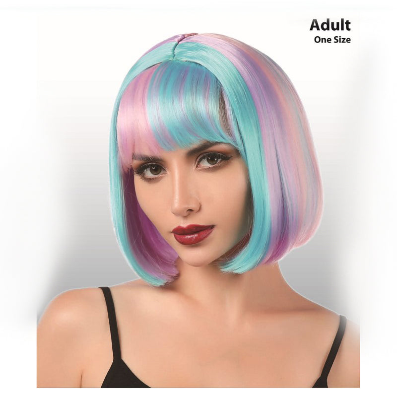 Gradient Pink & Blue Bob Wig – Sydney Costume Shop