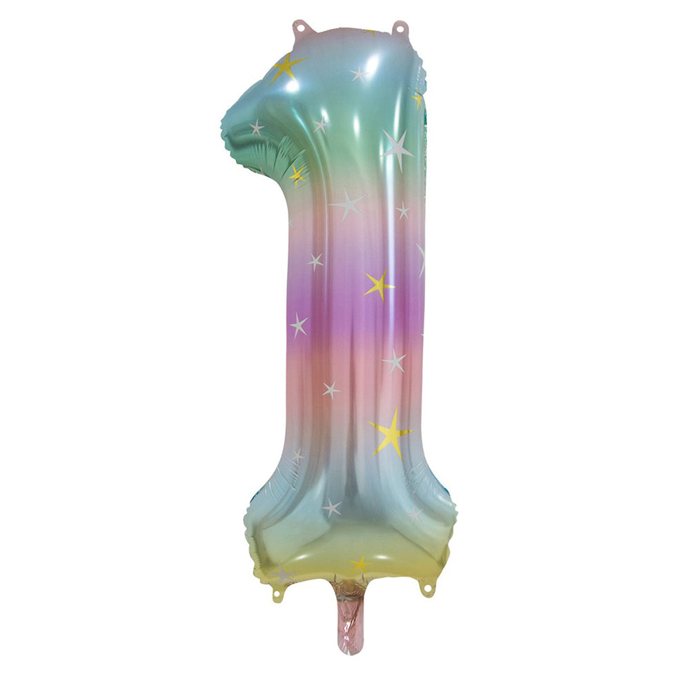 Pastel Rainbow Giant Number 1 Foil Balloon – Sydney Costume Shop