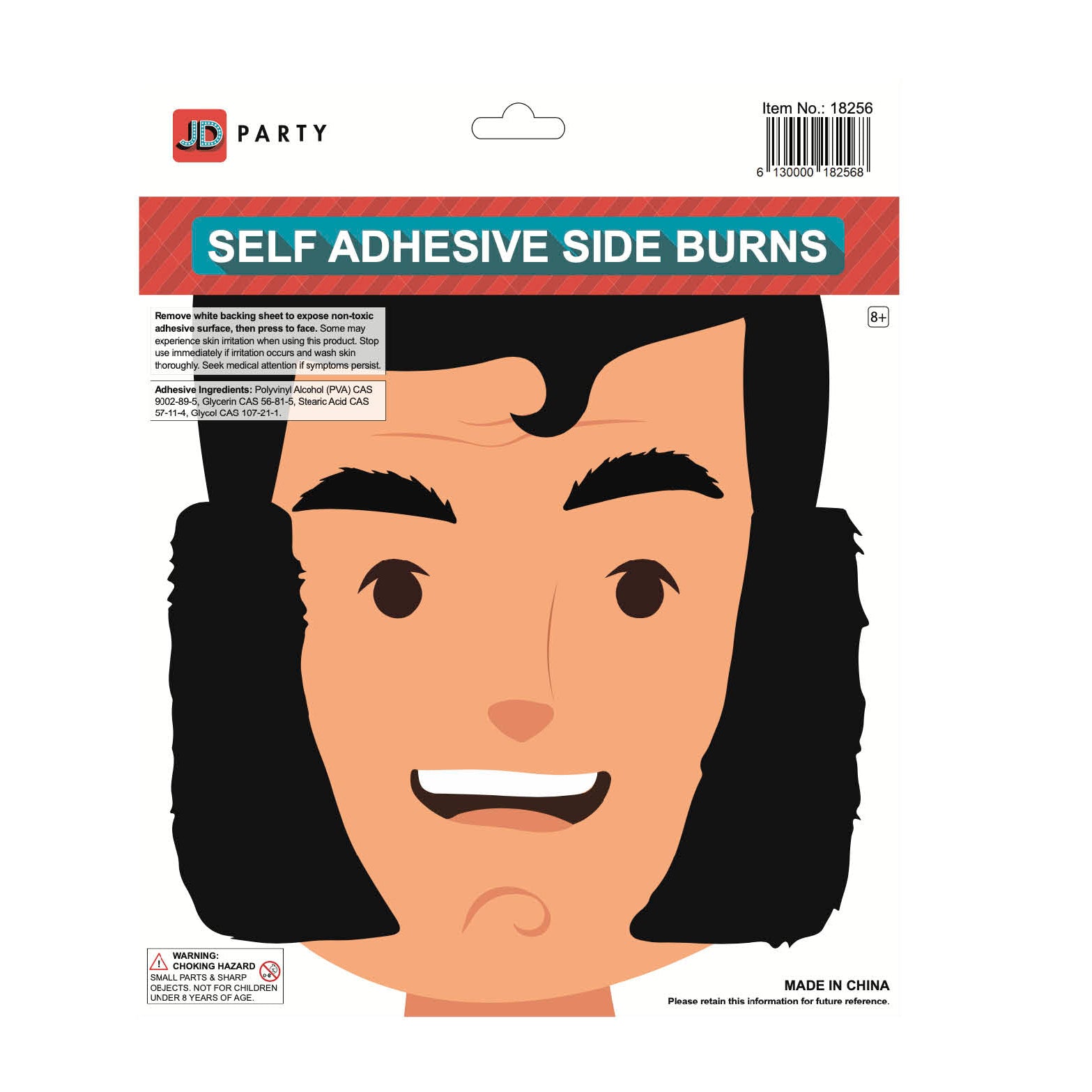 Side Burns Self-Adhesive Style Moustache – Sydney Costume Shop